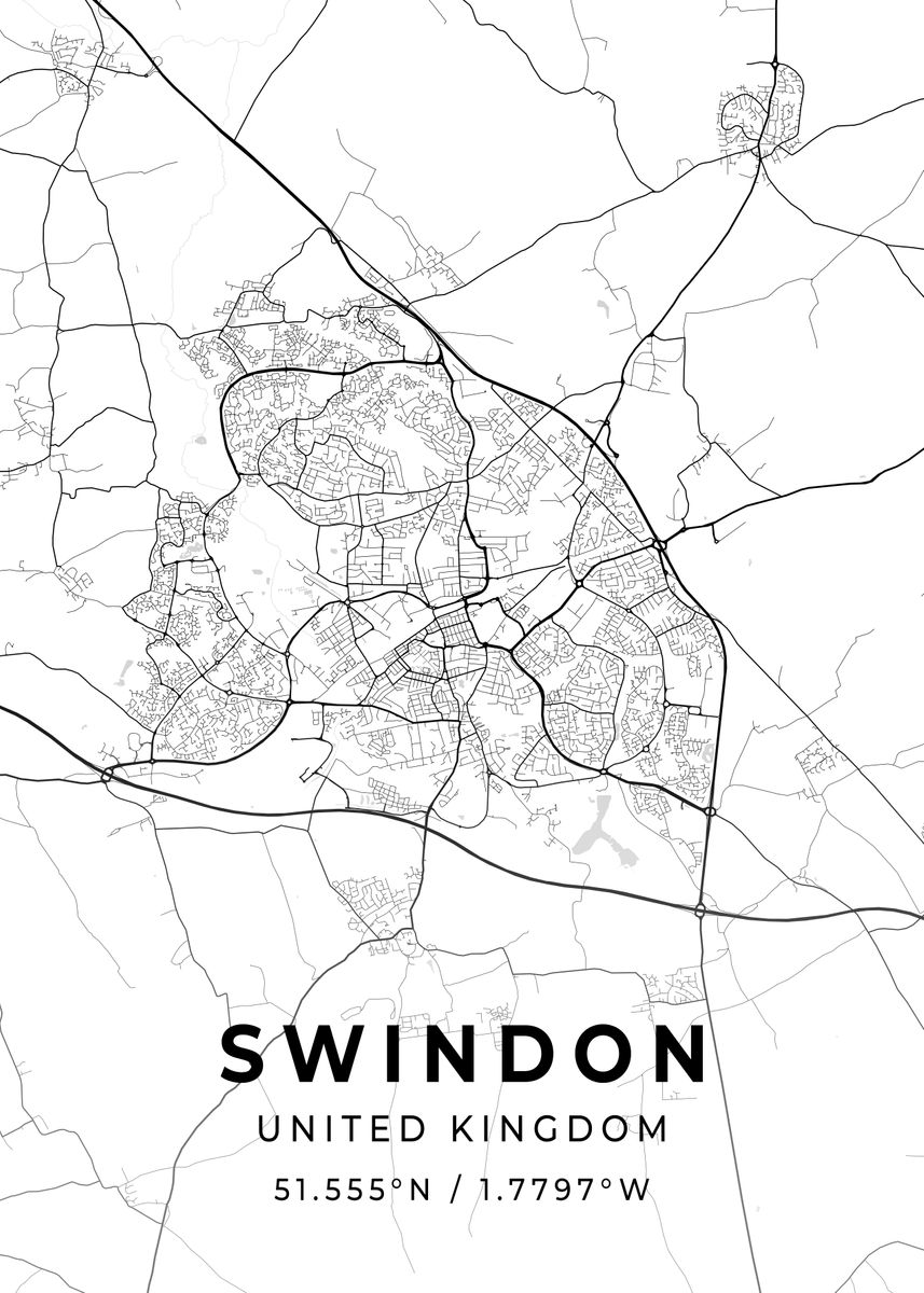 'Swindon UK' Poster, picture, metal print, paint by Conceptual ...