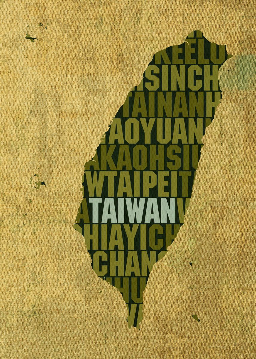 'Taiwan Country Word Map' Poster, picture, metal print, paint by Design ...