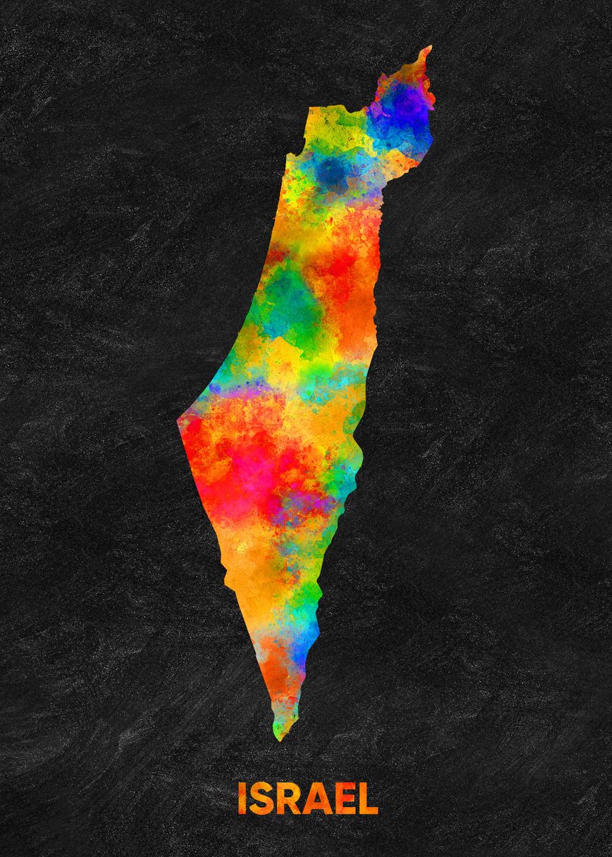 'israel map' Poster by SplashDesign | Displate