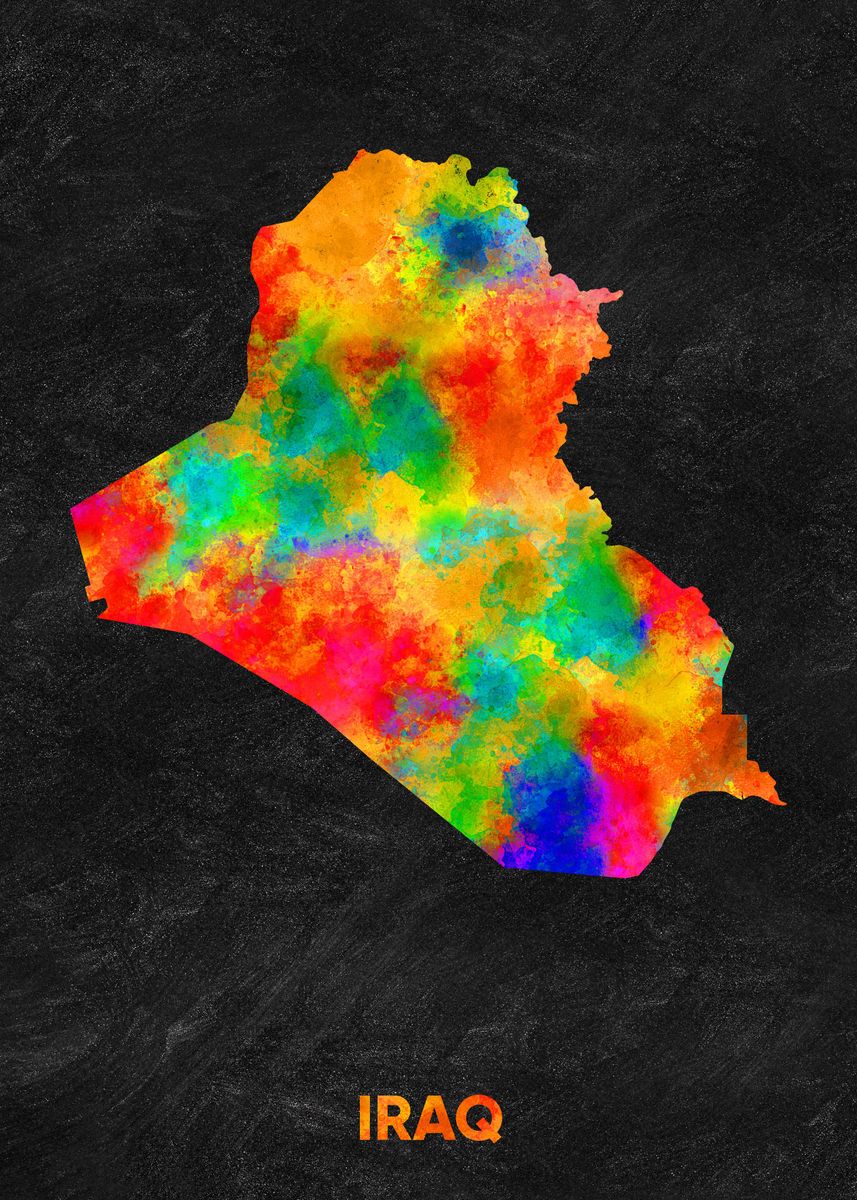 'iraq map' Poster by SplashDesign | Displate