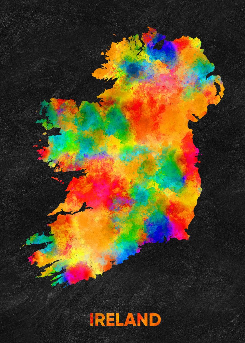 'ireland map' Poster by SplashDesign | Displate
