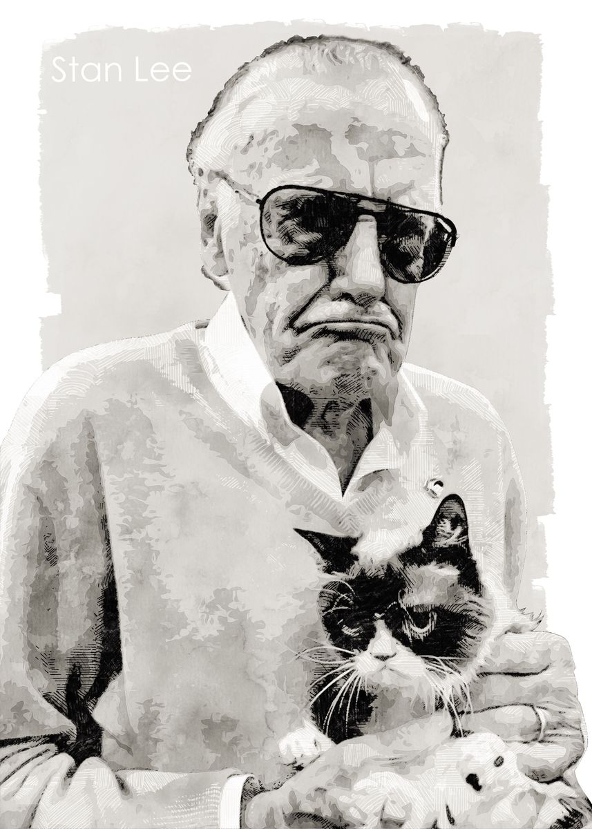 'STAN LEE' Poster, picture, metal print, paint by The Sulung | Displate