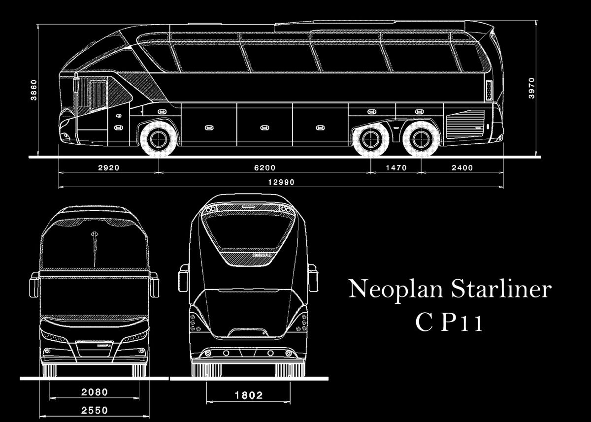'Neoplan Starliner C P11 ' Poster by B & W Arts | Displate