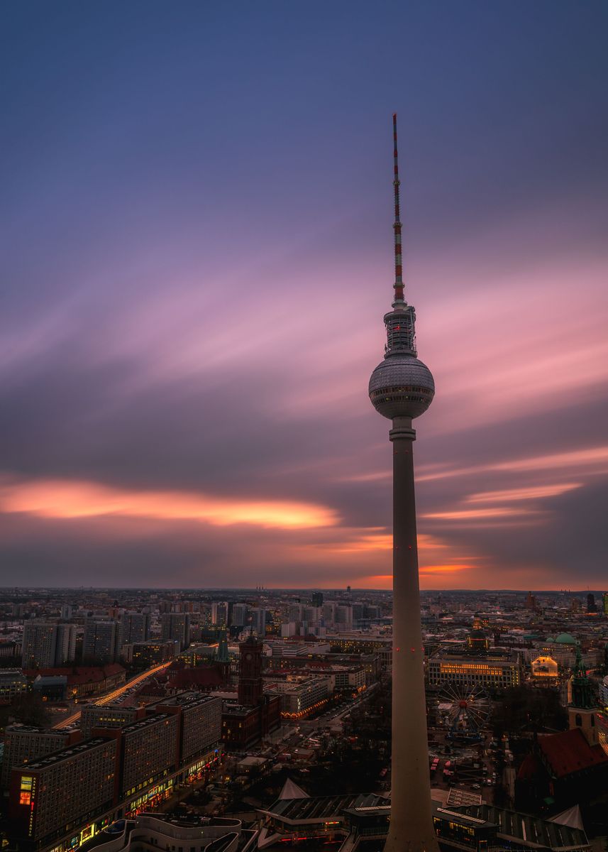 'Berlin Sunset' Poster, picture, metal print, paint by Max Saeling ...