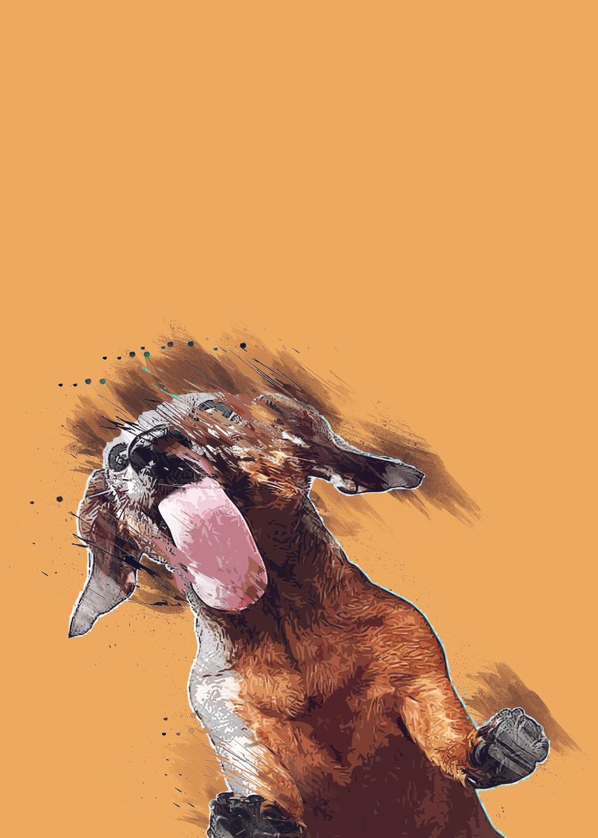 'Happy Dog' Poster, picture, metal print, paint by Popart Project ...