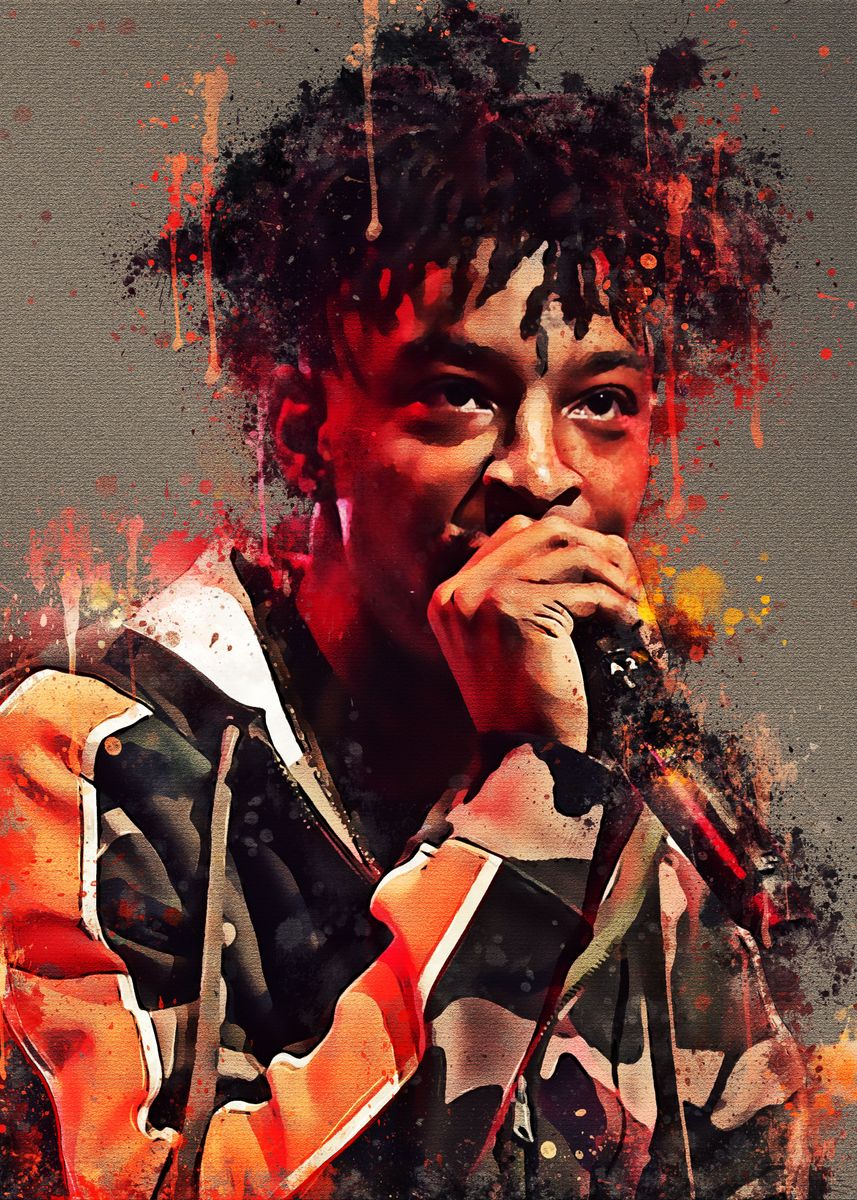 '21 Savage' Poster, picture, metal print, paint by TI KI | Displate