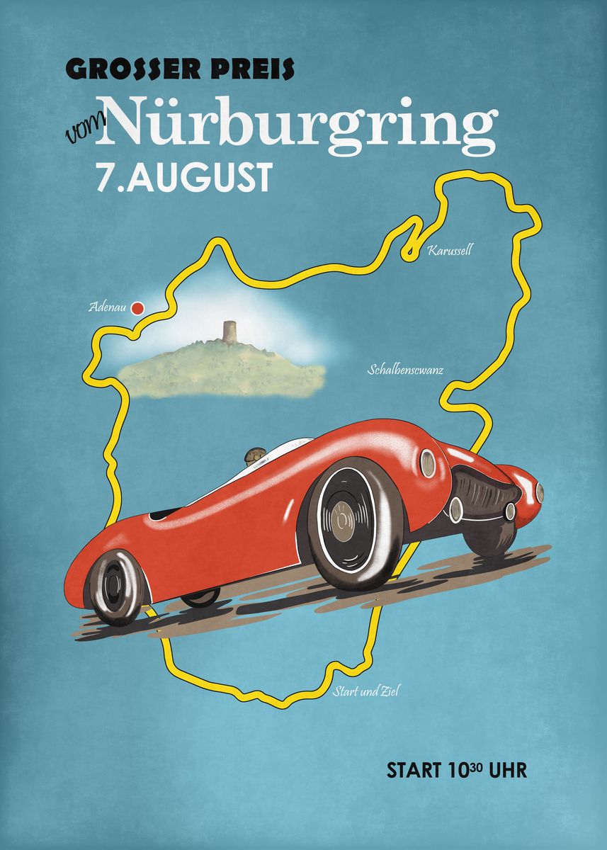 'Nurburgring Motor Racing' Poster by RogueDesign | Displate