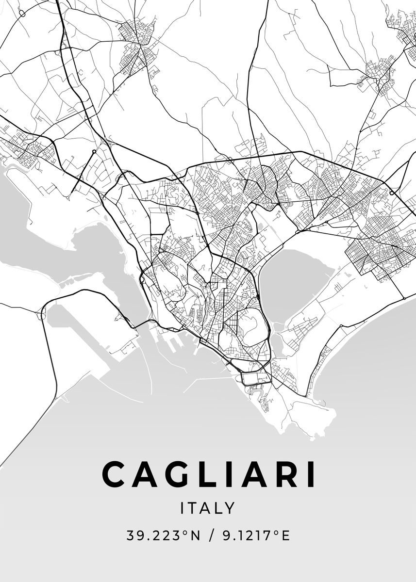 'Cagliari City Map' Poster by Conceptual Photography | Displate