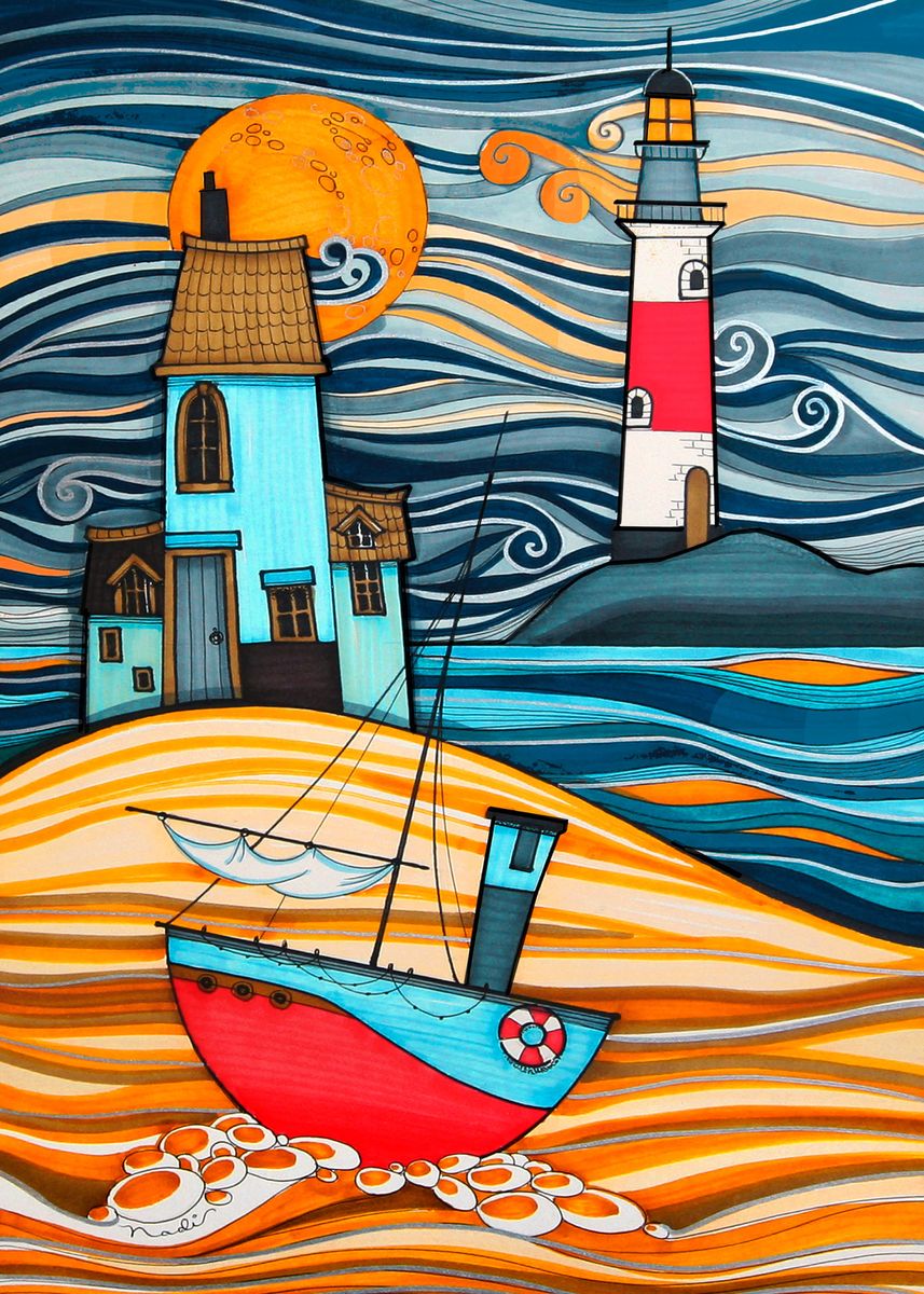 'sea house' Poster by Libe Llula | Displate