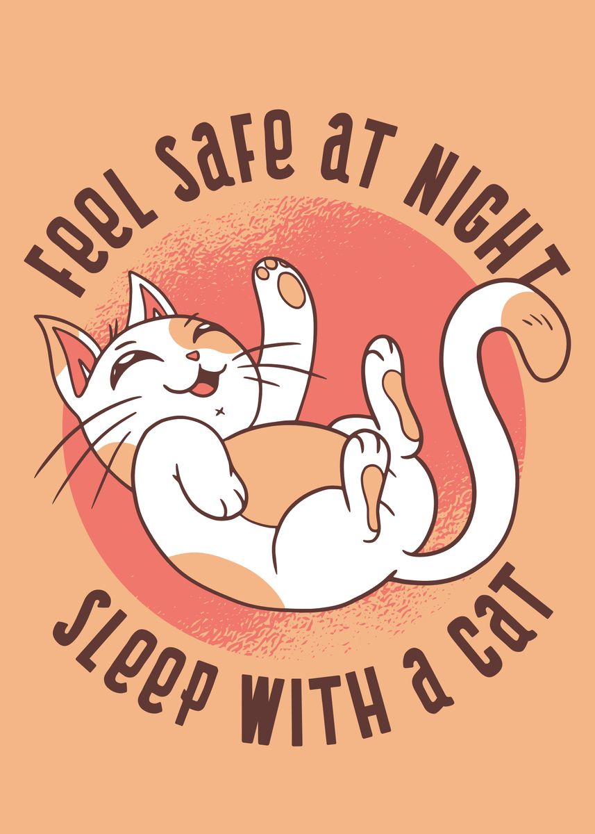 'Cat as life saver' Poster, picture, metal print, paint by Weilichesmag ...