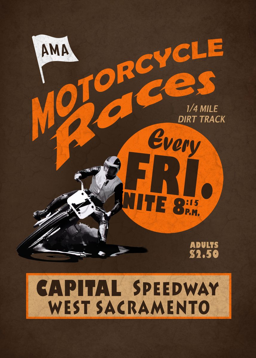 'Motorcycle Speedway Races' Poster by RogueDesign | Displate