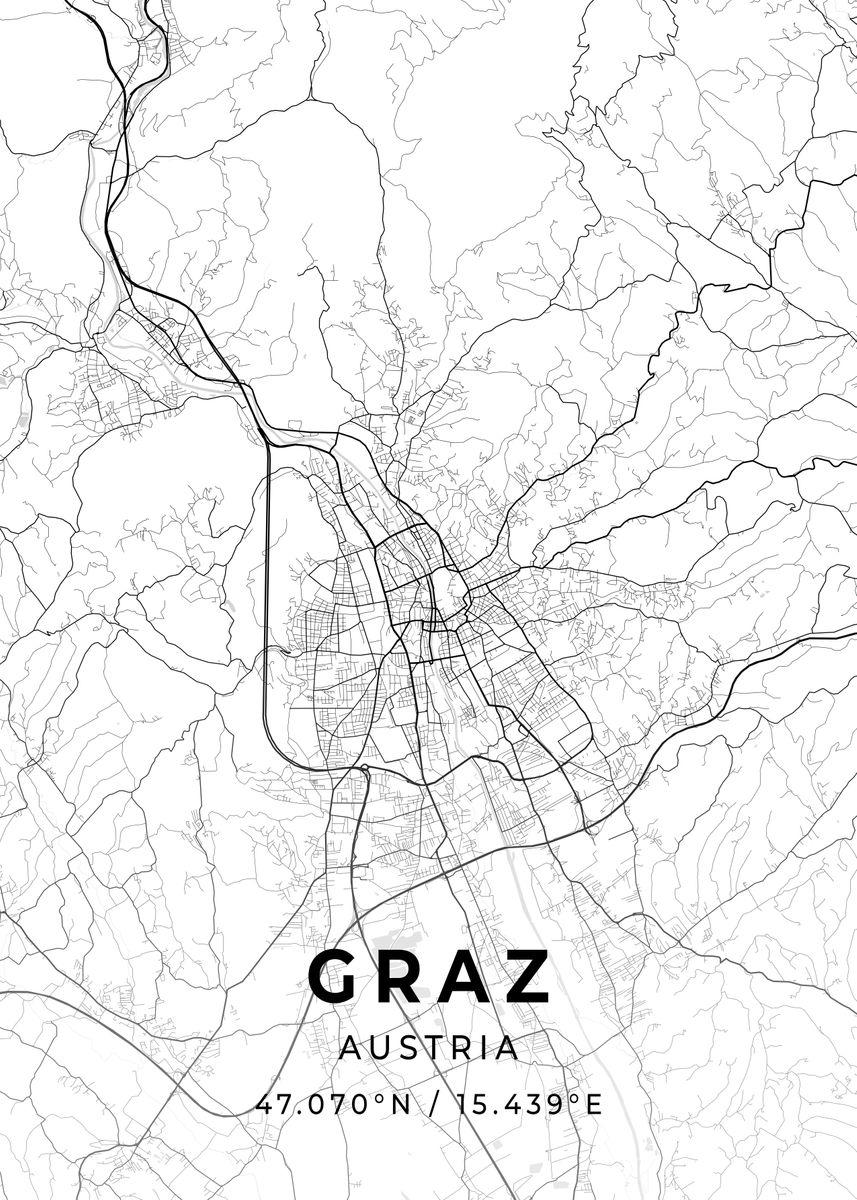 'Graz Austria' Poster, picture, metal print, paint by Conceptual ...