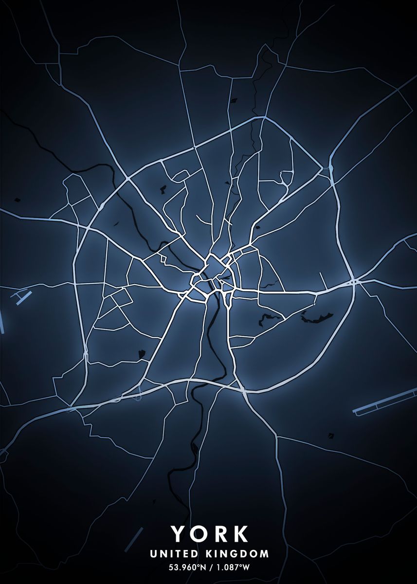 'York Map Posters' Poster, picture, metal print, paint by Merah Djoeang ...