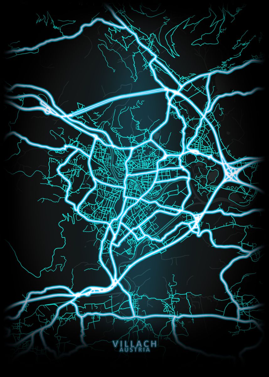'Villach Austria City Map' Poster by City Map Art Prints | Displate