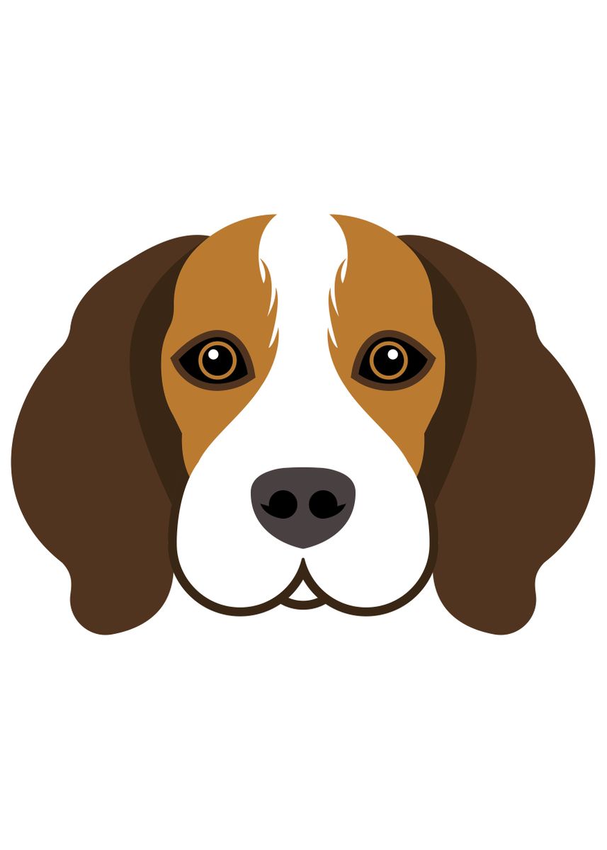 'Beagle Dog Face' Poster, picture, metal print, paint by ShirtBricks ...