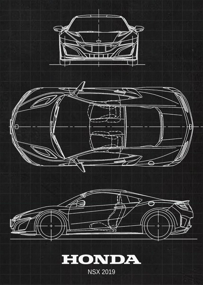 'Honda NSX 2019' Poster, picture, metal print, paint by DAVID CARL ...