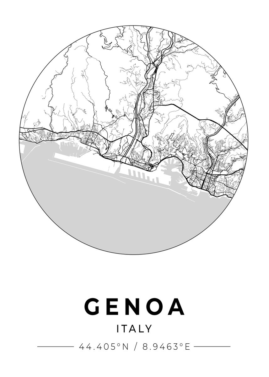 'Genoa Italy' Poster, picture, metal print, paint by Conceptual ...