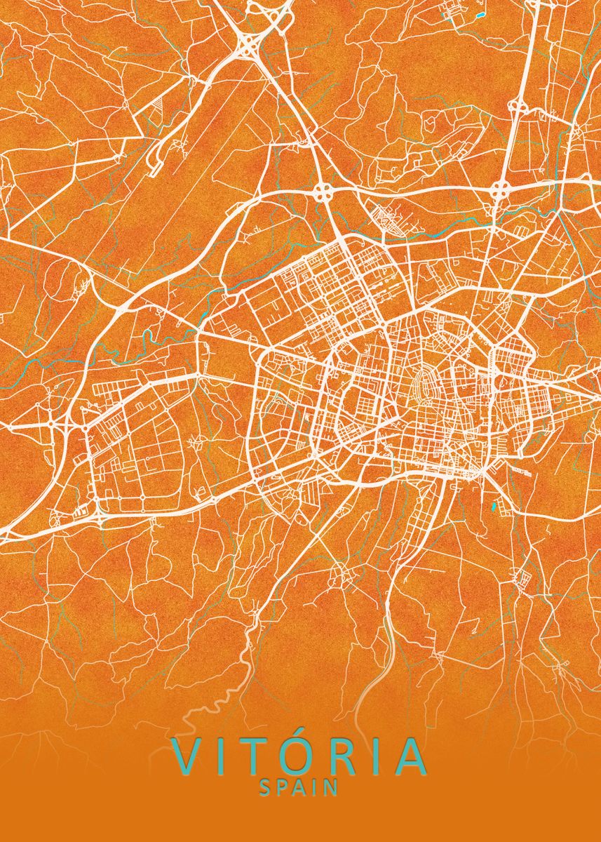 'Vitoria Spain City Map' Poster by City Map Art Prints | Displate