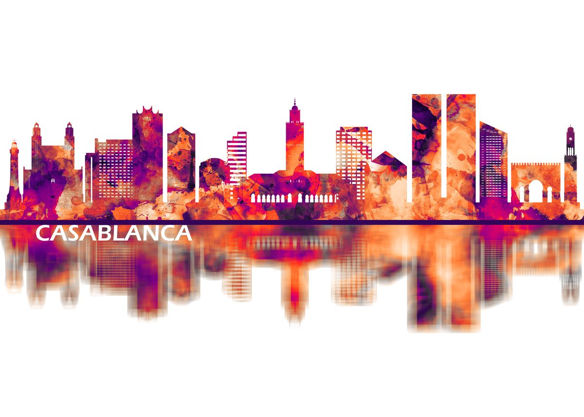 'Casablanca Morocco Skyline' Poster by Towseef Dar | Displate