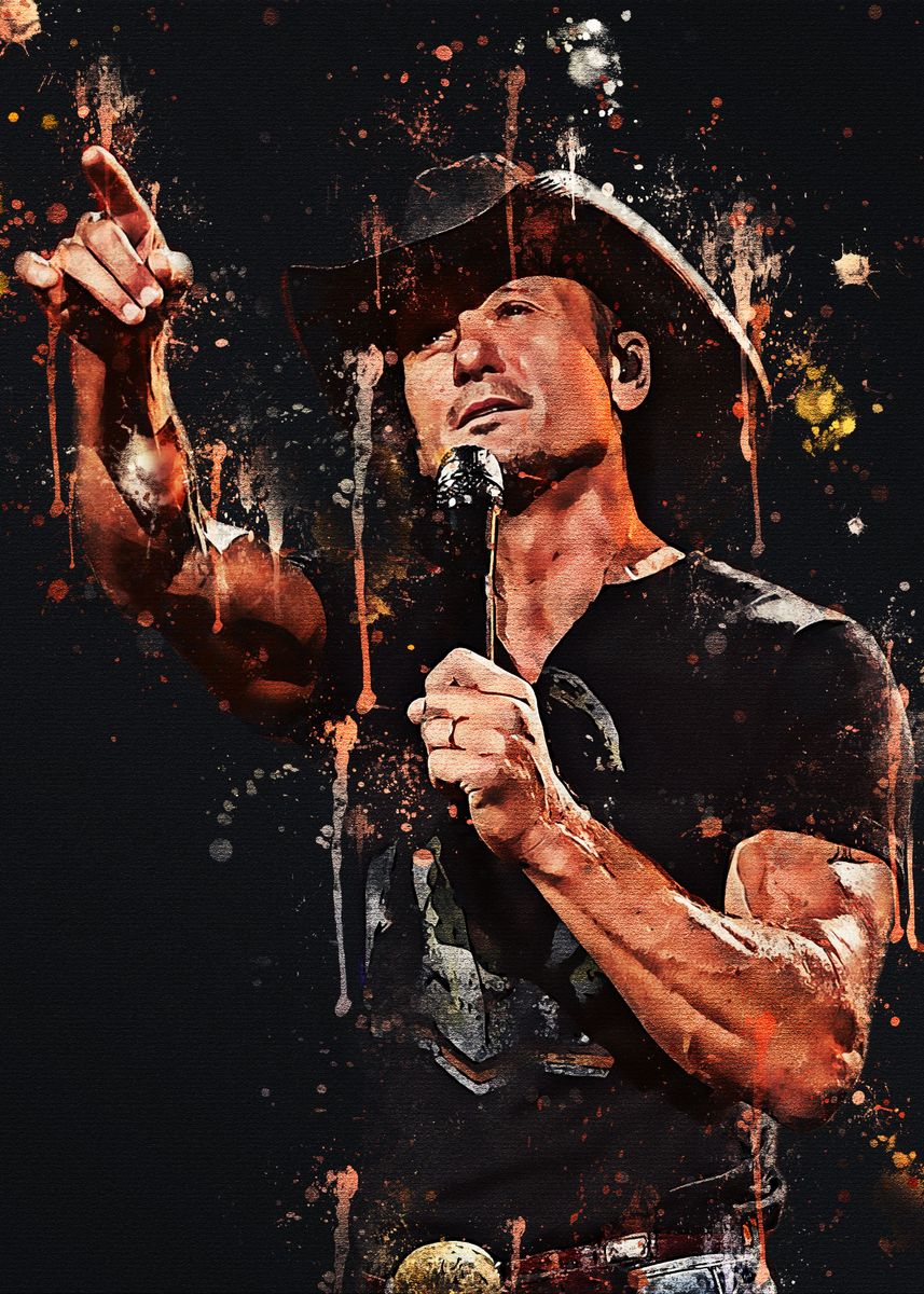 'Tim McGraw' Poster, picture, metal print, paint by ru ke | Displate
