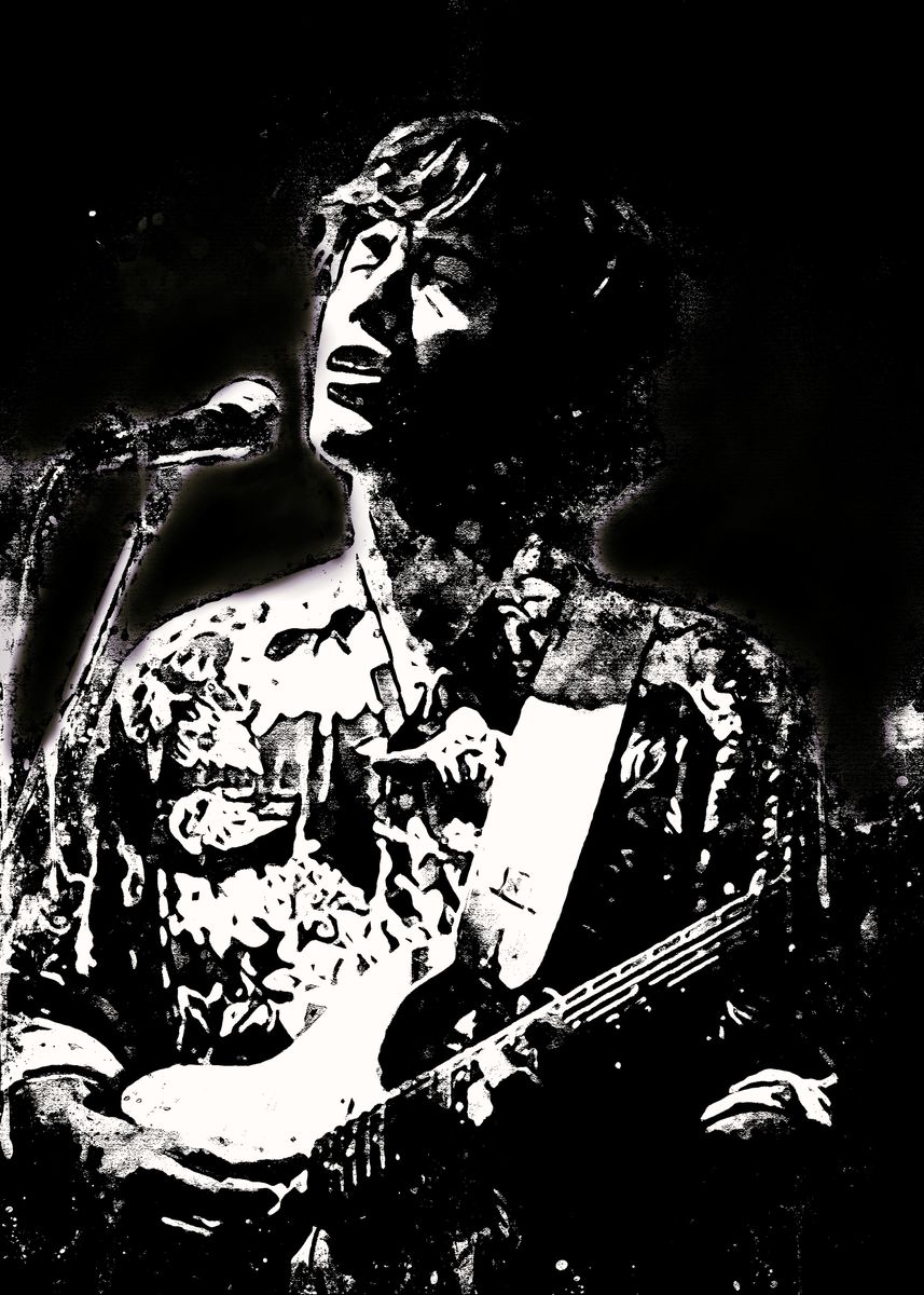 'Ry Cooder BW' Poster, picture, metal print, paint by Muhammad Irsan ...