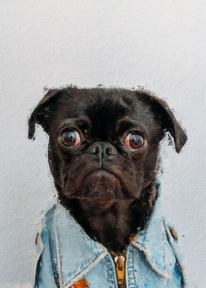 'Smart Pug' Poster by George Whiteside | Displate