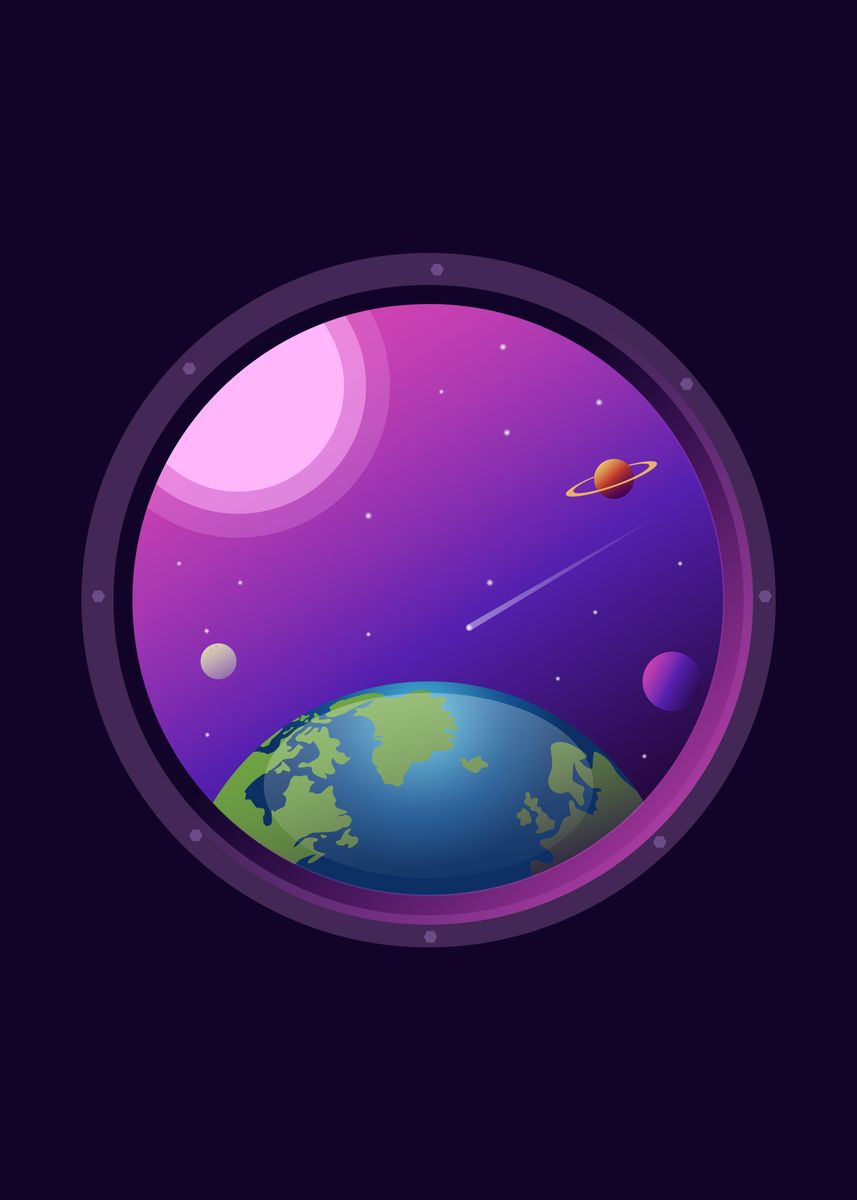 'rocket window imagine' Poster, picture, metal print, paint by Dhoni ...