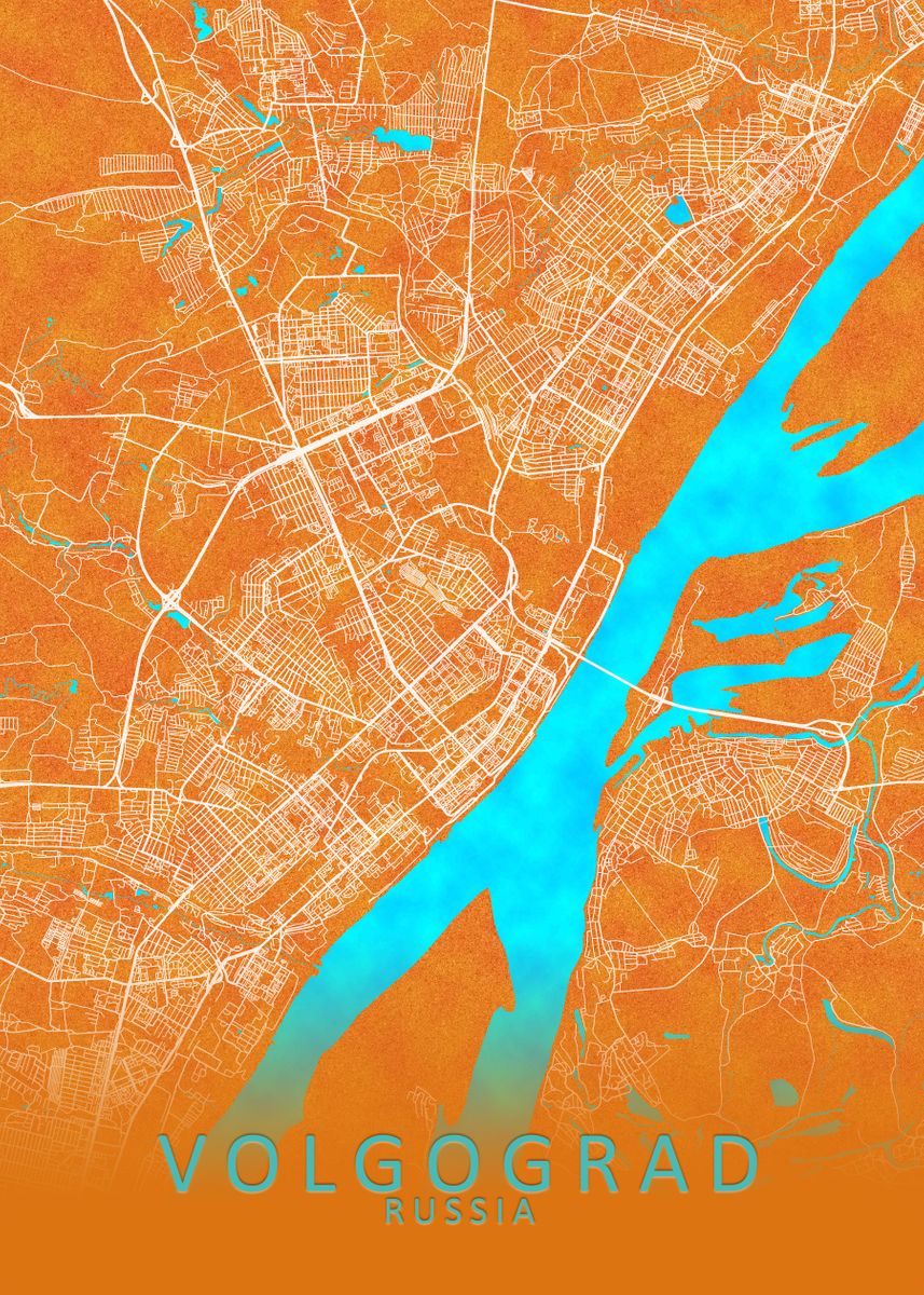 'Volgograd Russia City Map' Poster by City Map Art Prints | Displate