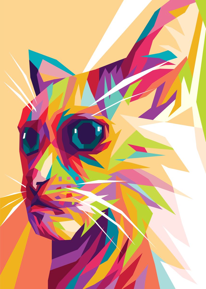 'unique cat face' Poster by Amila Trending Poster | Displate