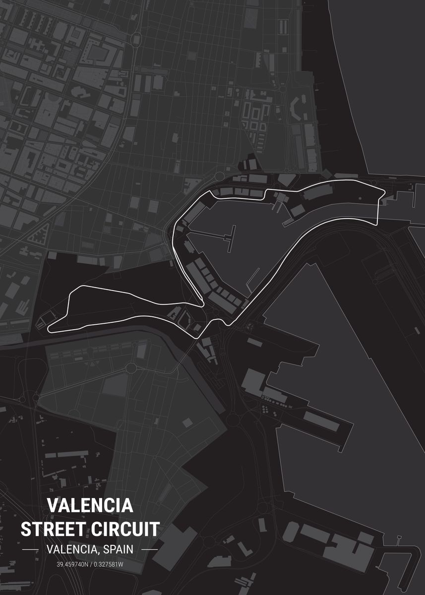 'Valencia Street Circuit' Poster, picture, metal print, paint by ...