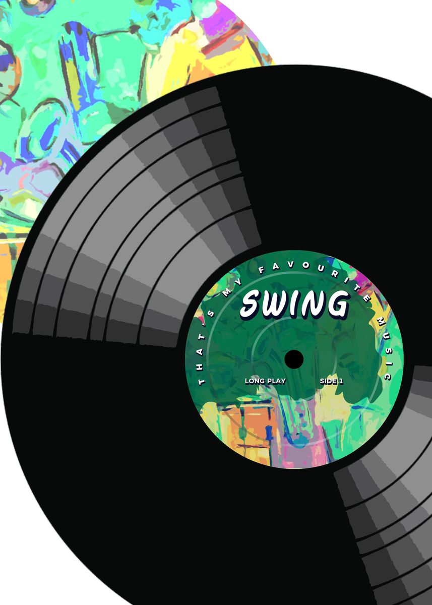 'Vinyl records Swing' Poster by Lucky Art | Displate