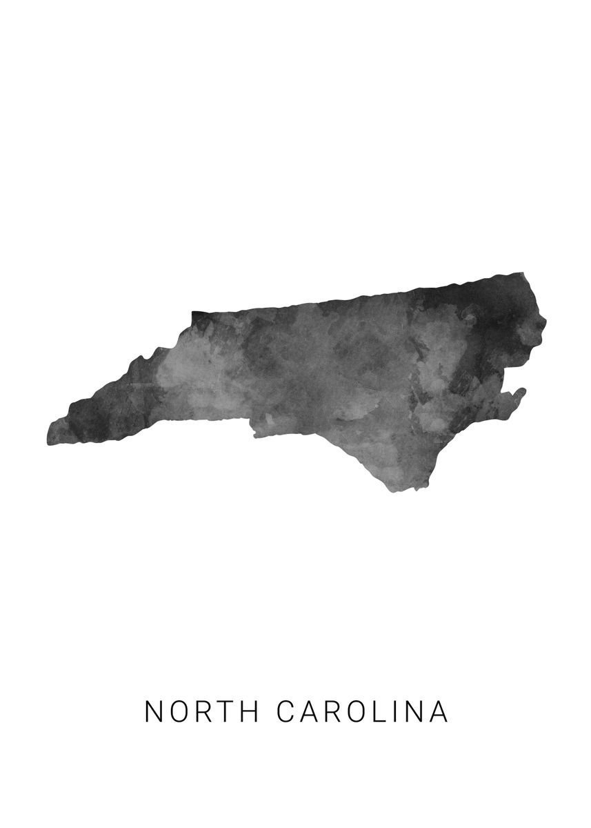 'North Carolina state map' Poster, picture, metal print, paint by ...