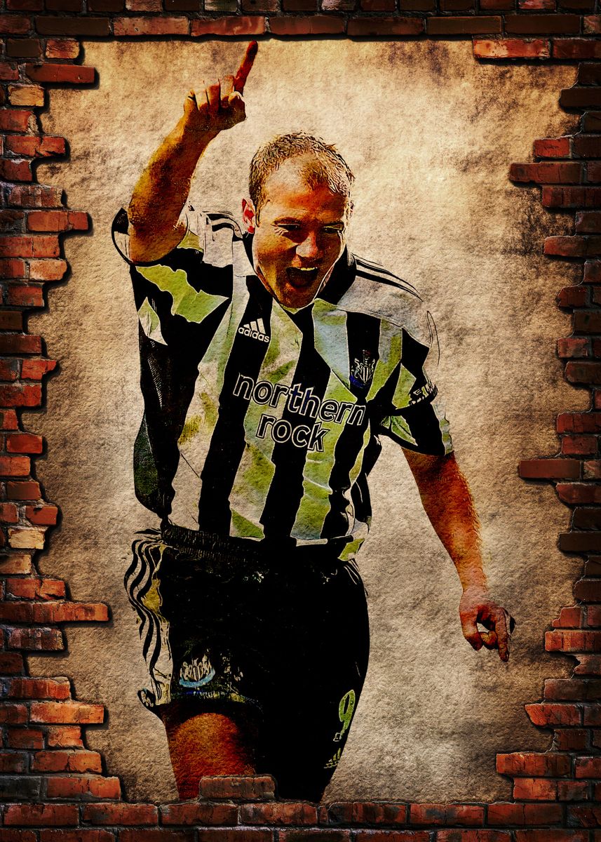 'Alan Shearer ' Poster, picture, metal print, paint by Denis Siggers ...