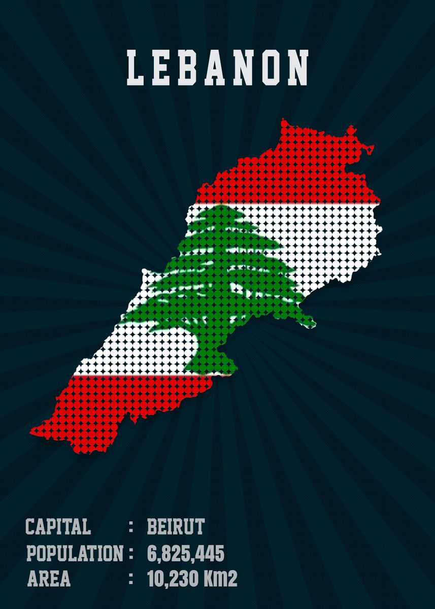 'Lebanon' Poster, picture, metal print, paint by MK Store | Displate