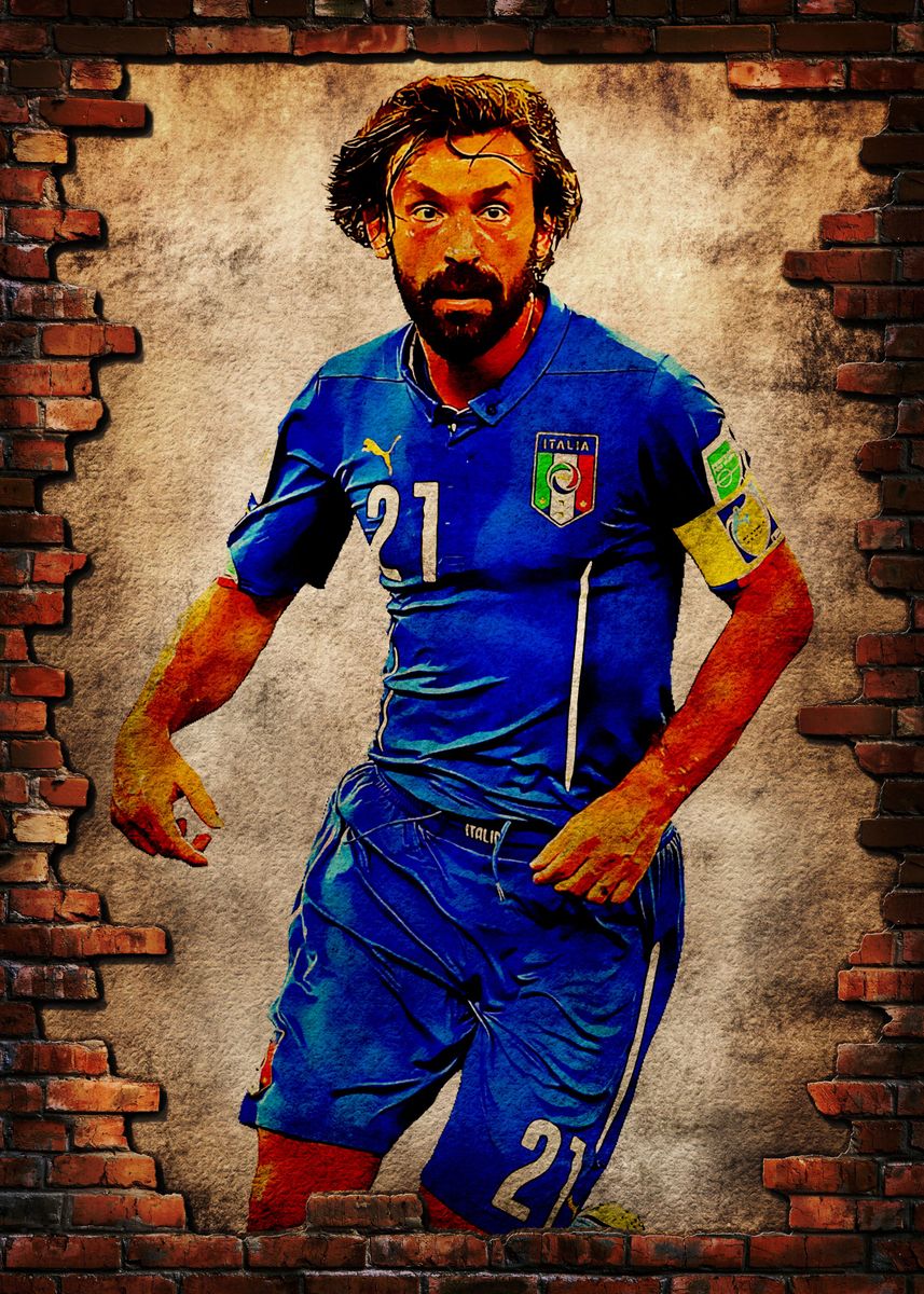 'Andrea Pirlo ' Poster, picture, metal print, paint by Denis Siggers ...
