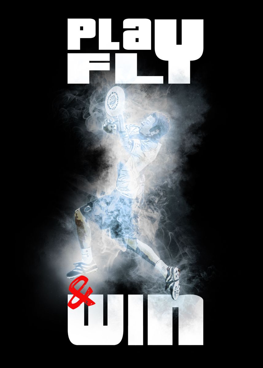 'Frisbee Play Fly n Win' Poster, picture, metal print, paint by 888 ...