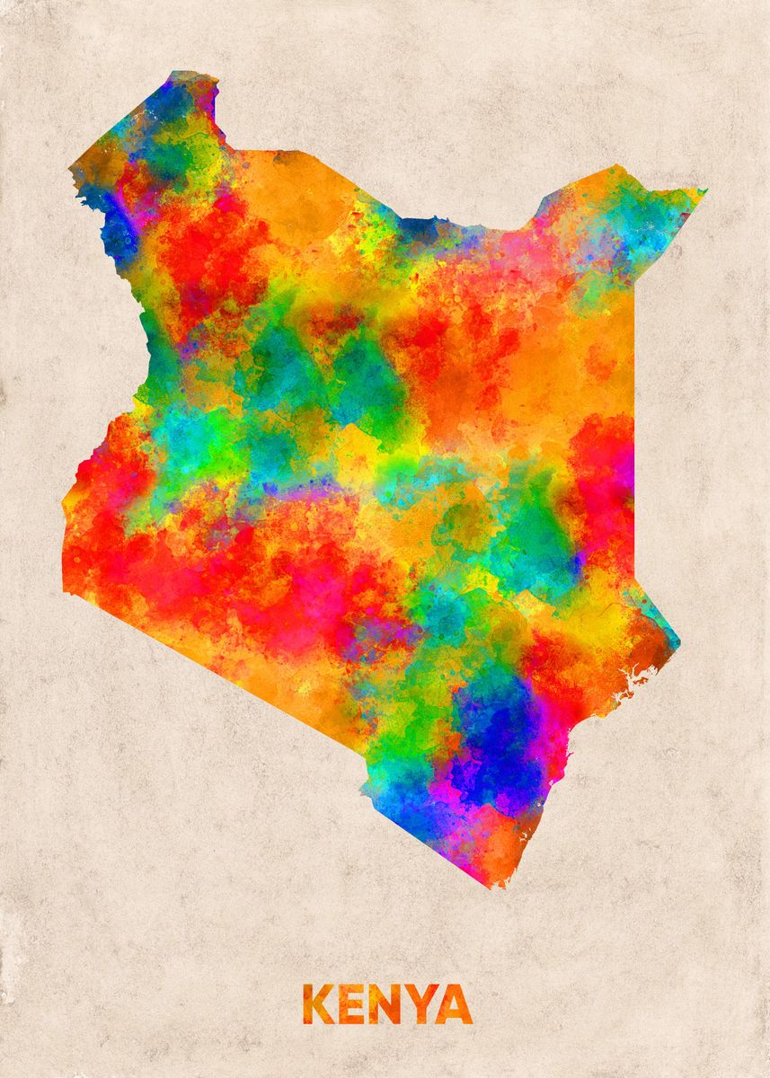 'kenya map' Poster, picture, metal print, paint by SplashDesign | Displate