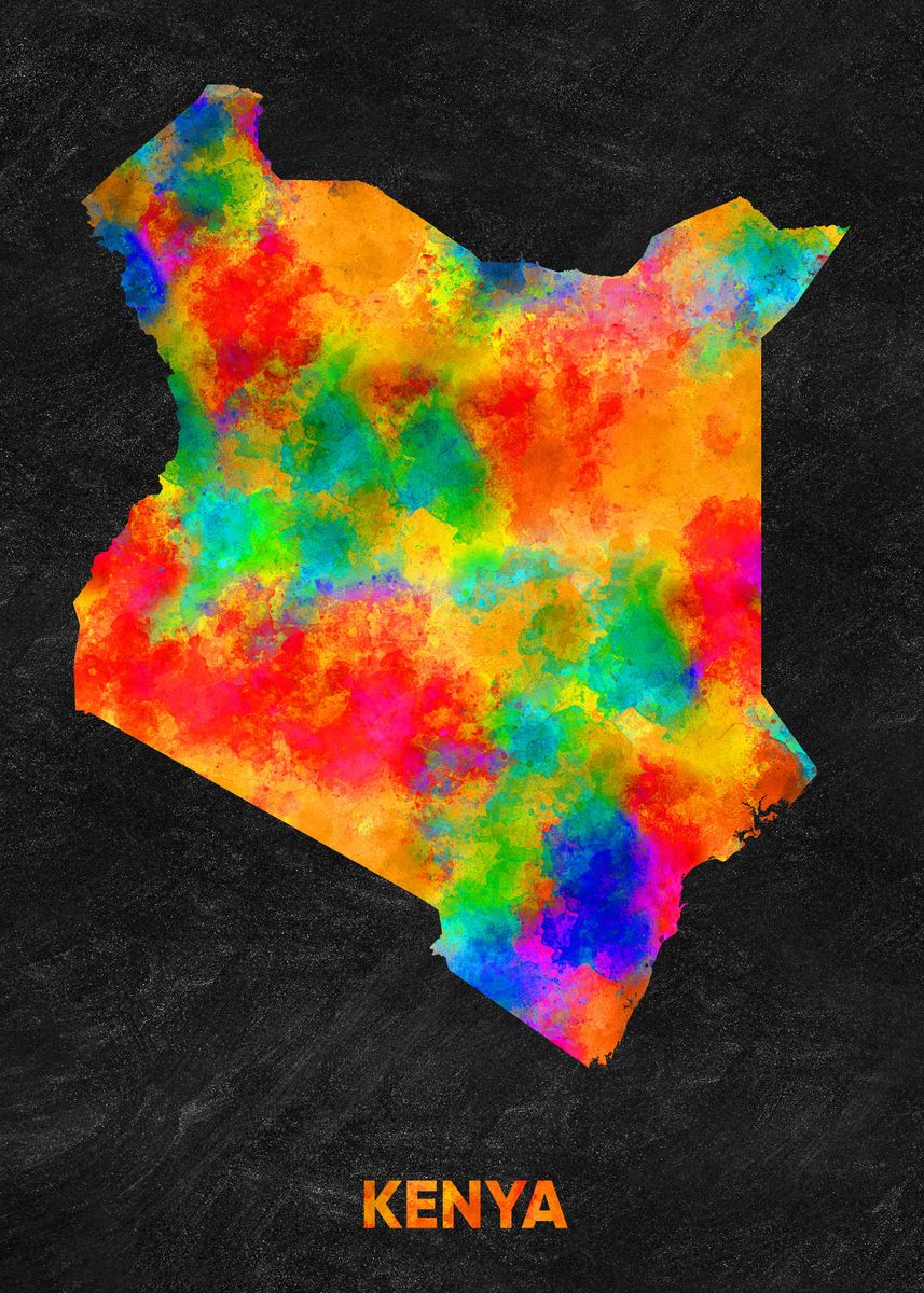 'kenya map' Poster, picture, metal print, paint by SplashDesign | Displate
