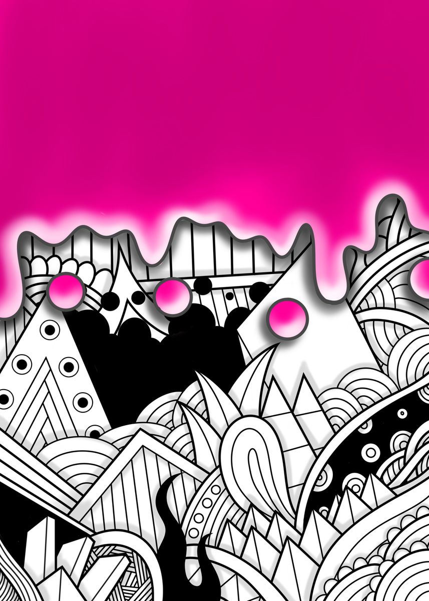 'Dripping Paint and Doodles' Poster, picture, metal print, paint by ...