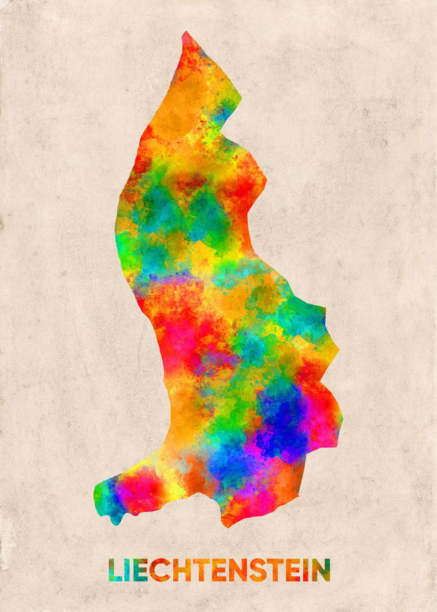 'liechtenstein map' Poster by SplashDesign | Displate