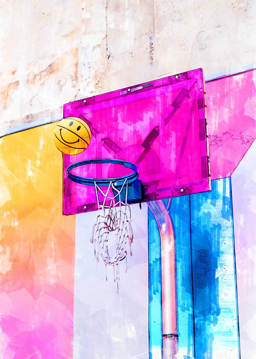 'Smiley Hoop Marker Style' Poster, picture, metal print, paint by ...