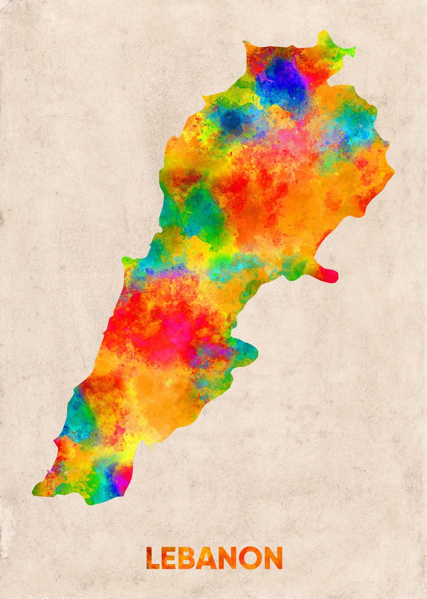 'lebanon map' Poster, picture, metal print, paint by SplashDesign ...