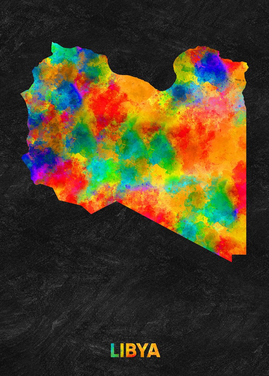 'Libya map' Poster, picture, metal print, paint by SplashDesign | Displate