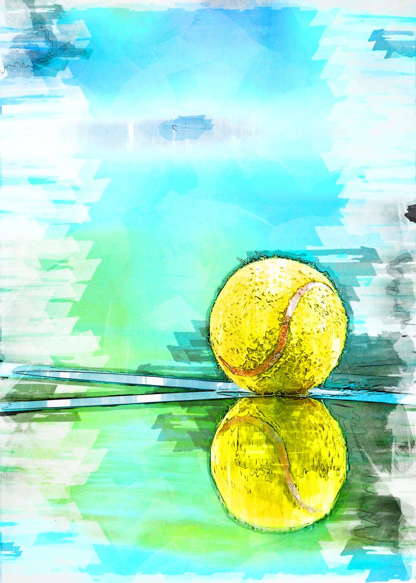 'Tennis Ball Reflection' Poster by Colortrix | Displate