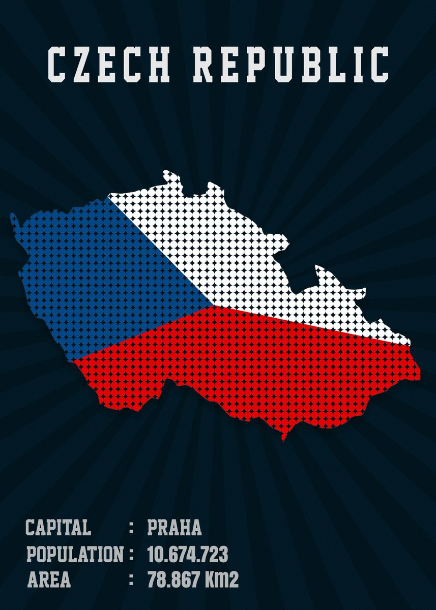 'Czech Republic' Poster by Introv Art | Displate