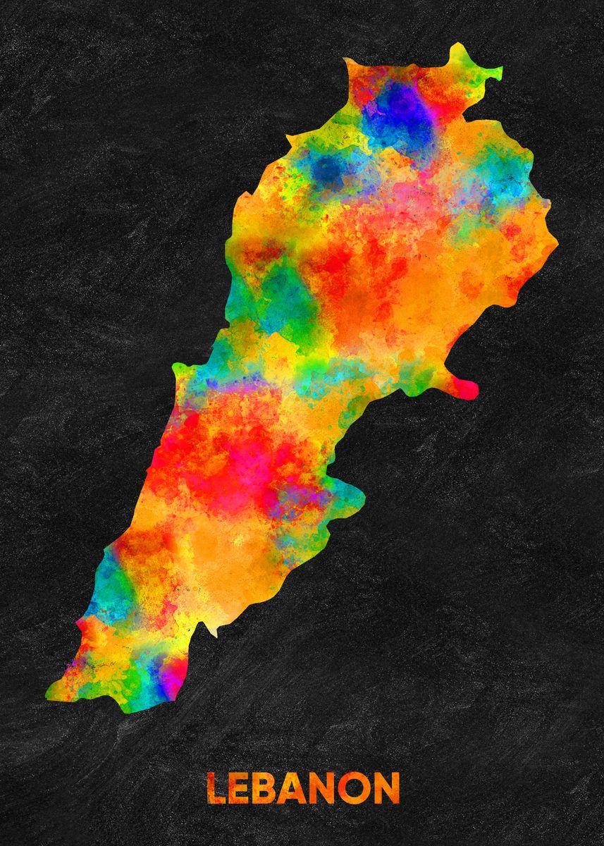 'lebanon map' Poster by SplashDesign | Displate