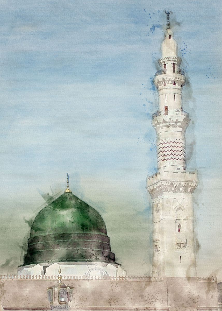'Masjid An Nabawi' Poster, picture, metal print, paint by My Wall Story ...