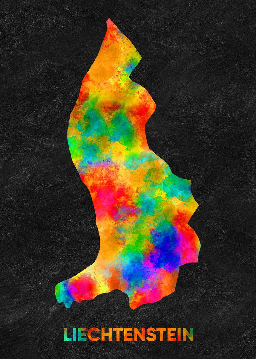 'liechtenstein map' Poster by SplashDesign | Displate