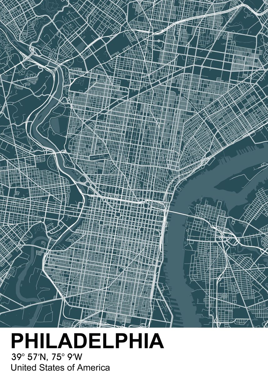 'philadelphia color city' Poster, picture, metal print, paint by ...