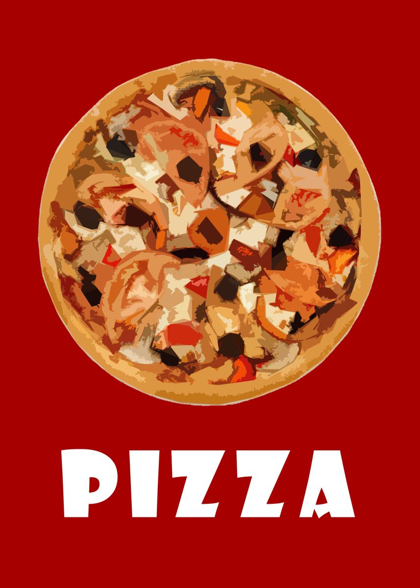 'pizza art' Poster by Muhammad Anas | Displate